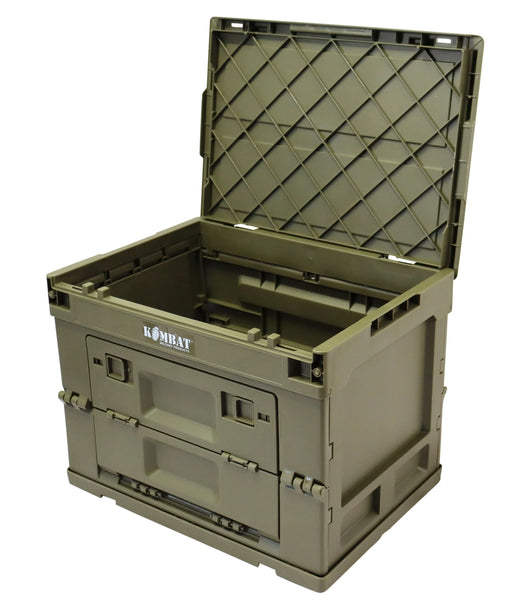 Kombat Military Folding Storage Box – Stackable, Locking Design – Army ...